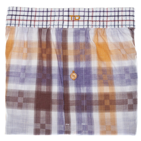 Orange Check Boxer Short - Thomas Dean & Co.